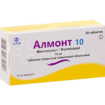 Алмонт 10мг (монтелукаст) №28 таблетки / Астма / Лекарства ...