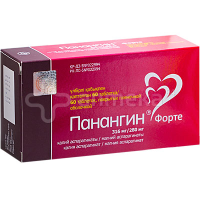 Панангин форте 316мг/280мг №60 табл / Микроэлементы / Витамины ...