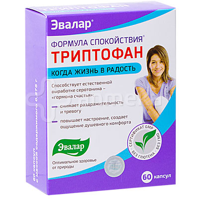 Триптофан формула спокойствия 0,275г №60 капсулы / Успокаивающие ...