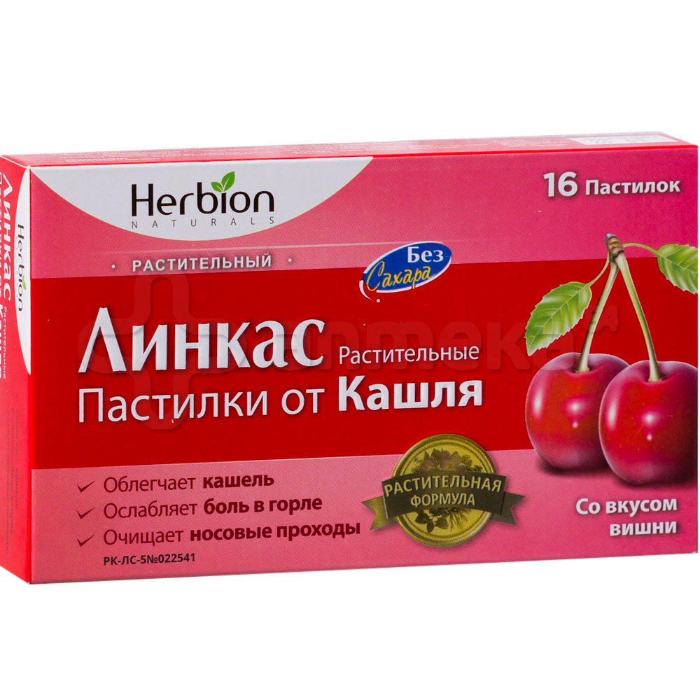 Линкас Вишня пастилки без сахара №16 / Таблетки, пастилки, леденцы ...