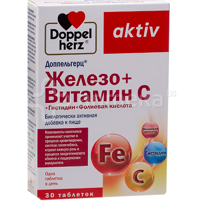 Доппельгерц Актив Железо+Фолиевая+С №30 табл. / Микроэлементы ...