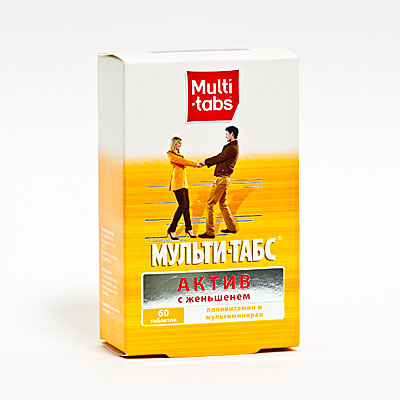 Мульти-Табс Актив с женьшенем №60 таблетки / Витамины для мужчин ...
