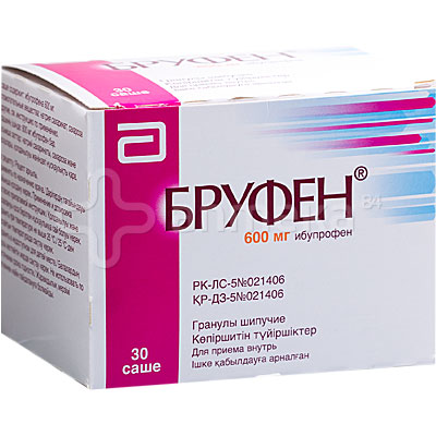 Бруфен 600мг (ибупрофен) №30 саше / Анальгетики, спазмолитики ...